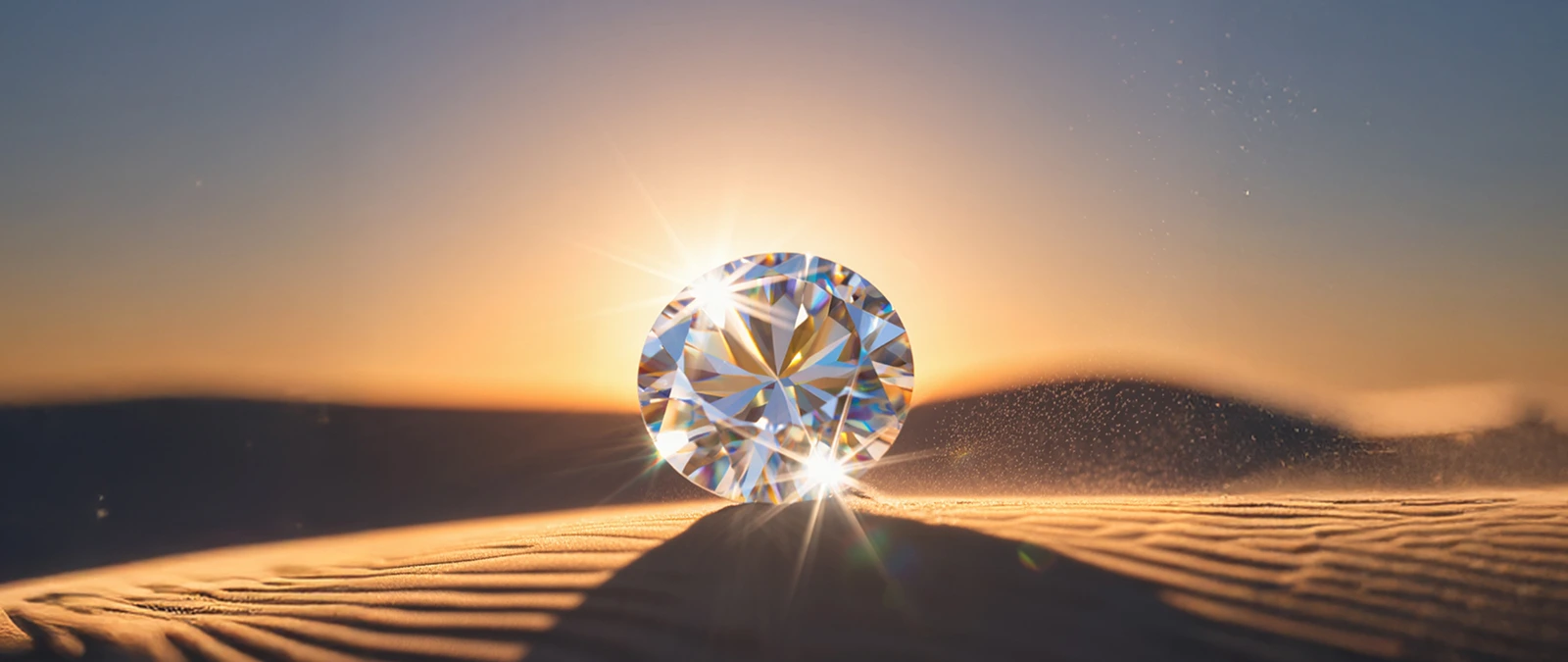 Sunlit White desert diamonds: Soft natural brilliance